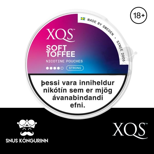 XQS SOFT TOFFEE STRONG NICOTINE POUCHES (Sérverð vegna dagsetningar) – Snus Kóngurinn | Snus á ...