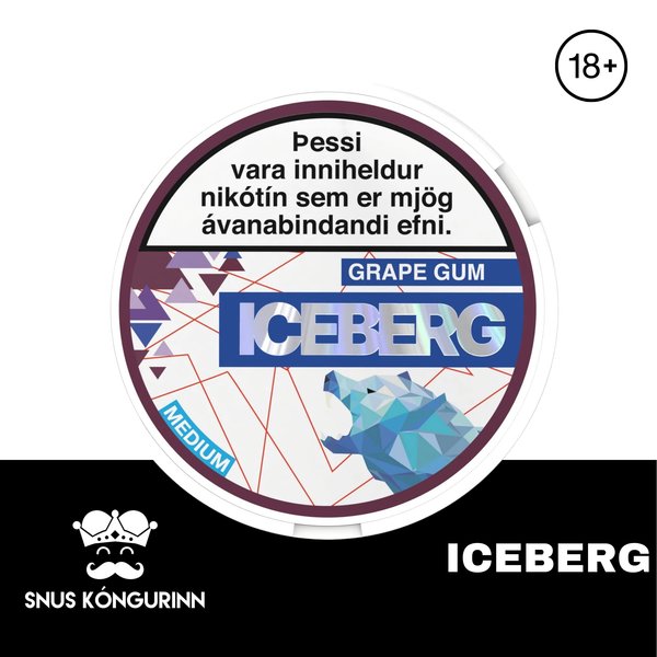 ICEBERG - Grape Gum 20MG – Snus Kóngurinn | Snus á Íslandi